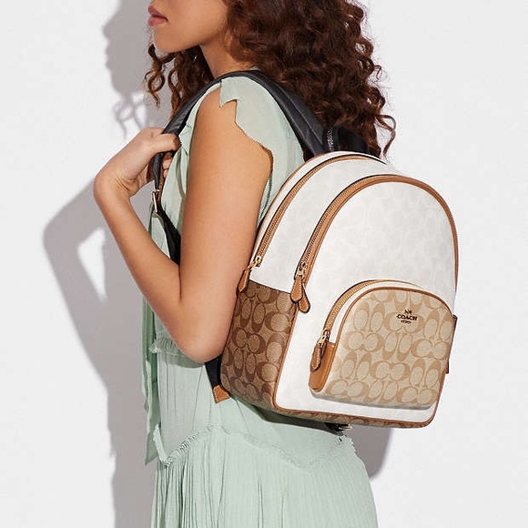 Coach | Bags | Coach Court Backpack In Blocked Signature Canvas | Poshmark